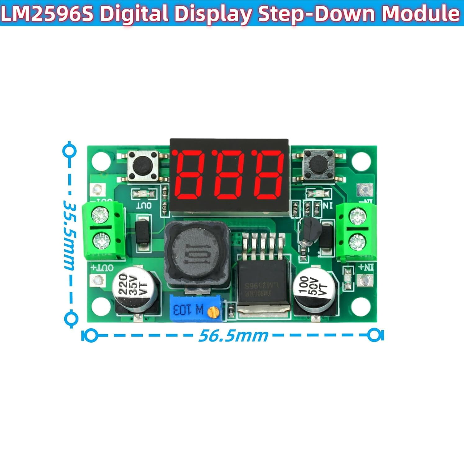 JUNCHI-3Pcs LM2596 DC-DC Buck Converter Module Adjustable 4.0-40V Input ...