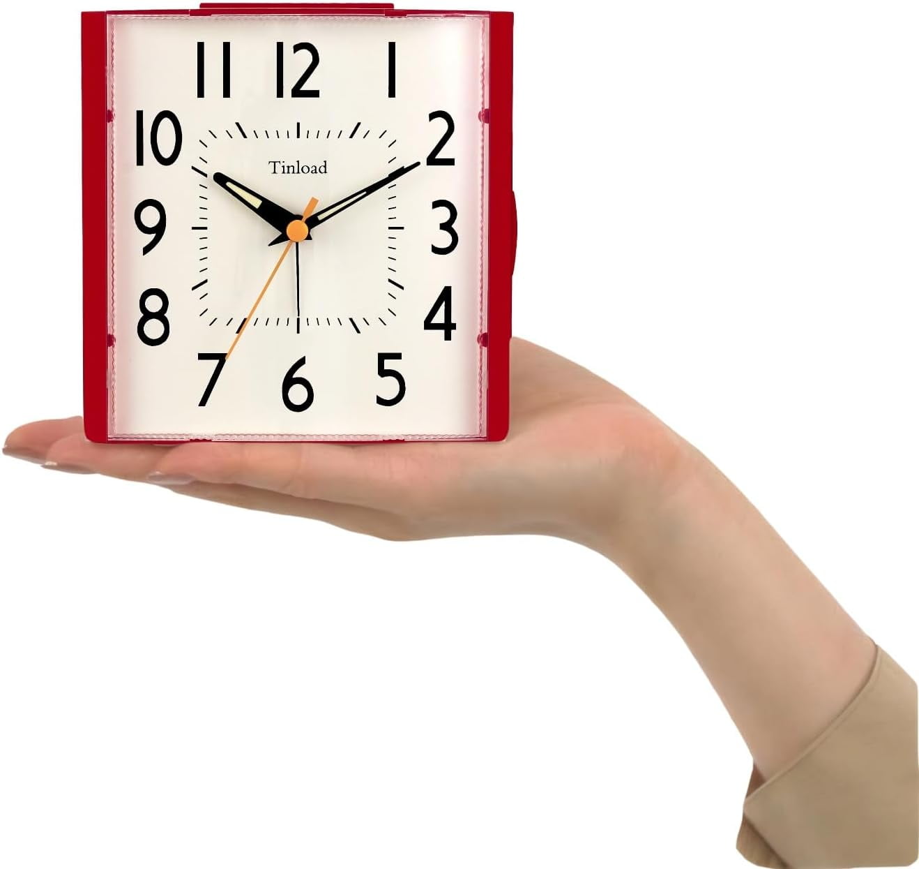 JUNCHI-4.7" Vintage Retro Analog Alarm Clock, Super Silent Non Ticking ...