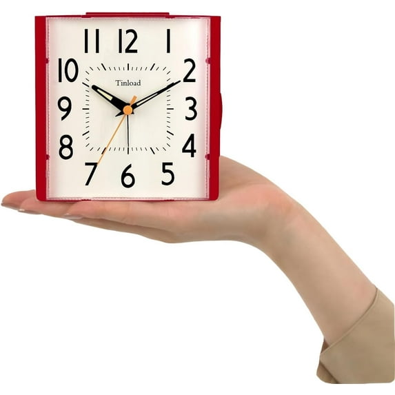 JUNCHI-4.7" Vintage Retro Analog Alarm Clock, Super Silent Non Ticking ...