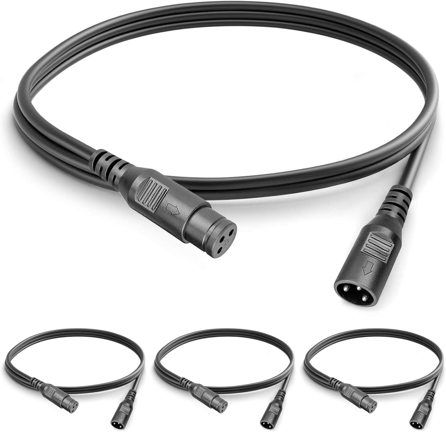 JUNCHI-4 Packs 3 Pin DMX Cables Male Female XLR Patch Cables, XLR Cable ...