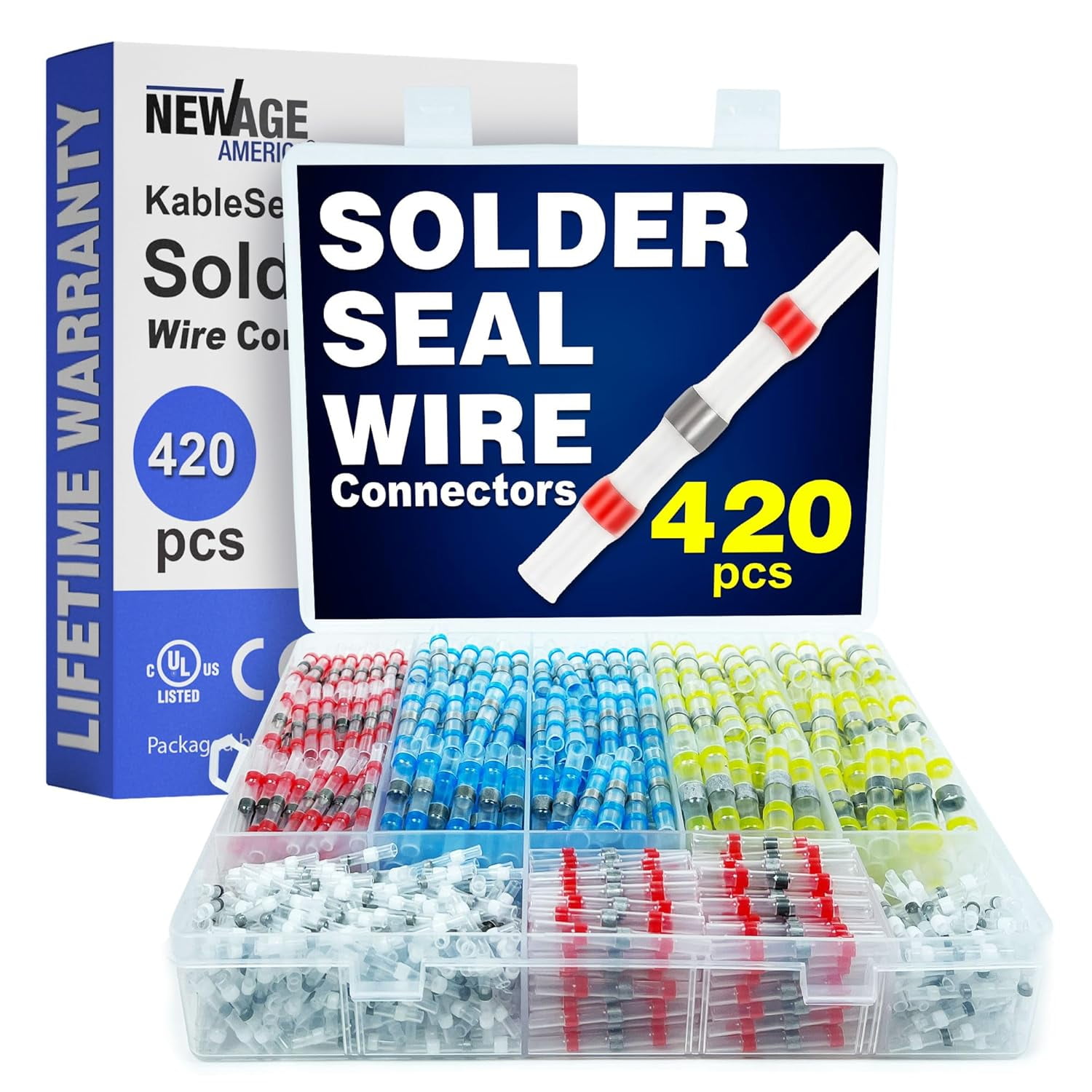 JUNCHI-® 420pcs Solder Seal Wire Connectors Kit KableSeal™ | AWG 26-10 | Marine Heat Shrink Wire ...