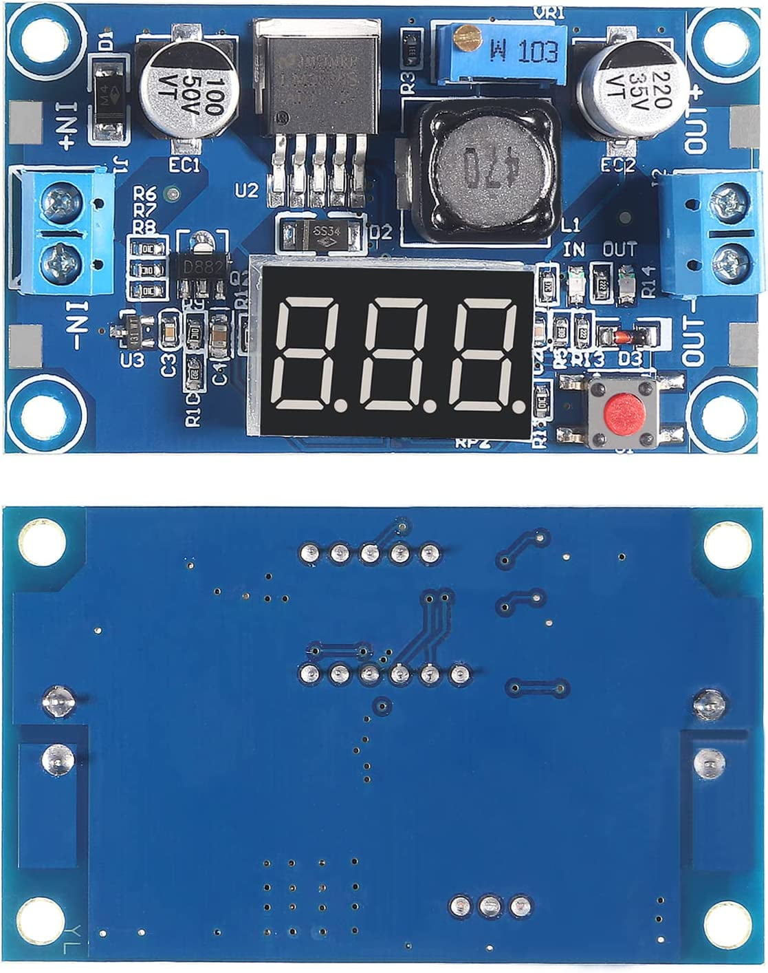 JUNCHI-5-Pack LM2596s Buck Converter DC to DC Step-Down Voltage ...