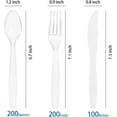 JUNCHI-500 Count Extra Heavy Duty Plastic Silverware, 200 Forks, 200 ...