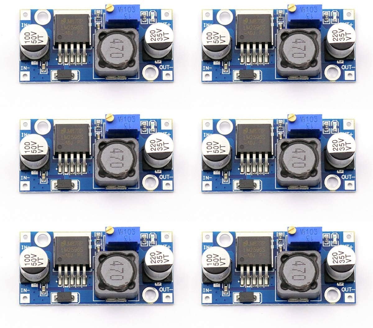 JUNCHI-5pcs LM2596S-ADJ Power Module DC-DC Buck Regulator 3A Adjustable ...