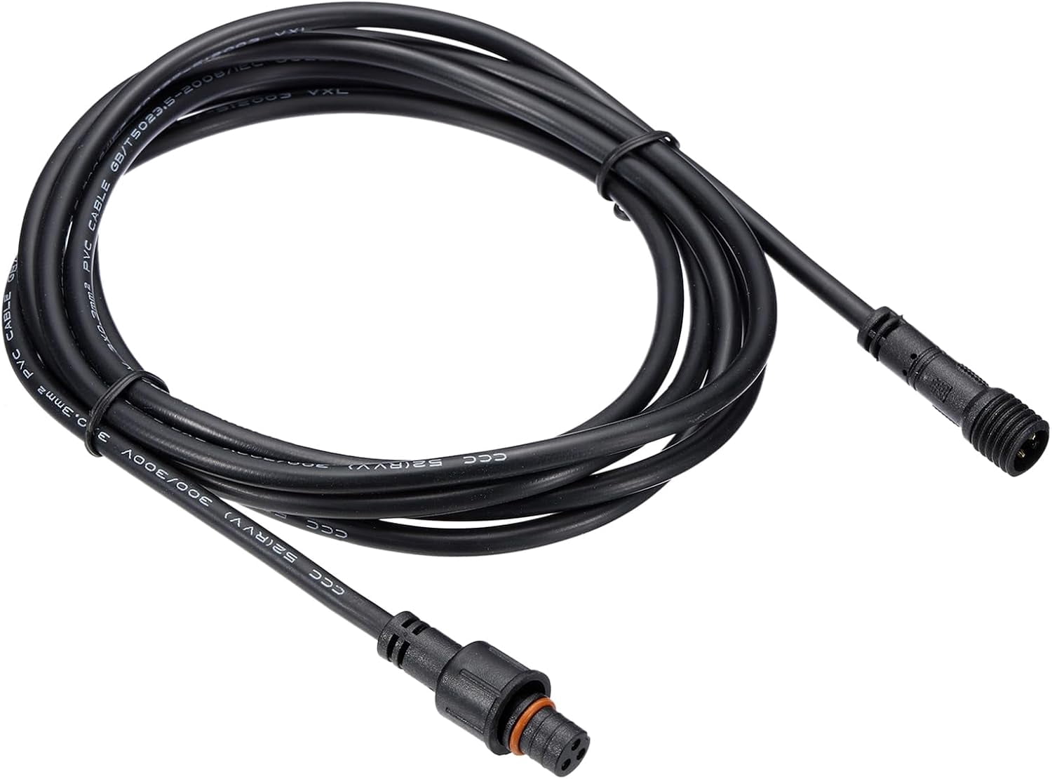 JUNCHI-6.56Ft 3 Pin Extension Cable Wire, 22AWG Waterproof IP67 ...