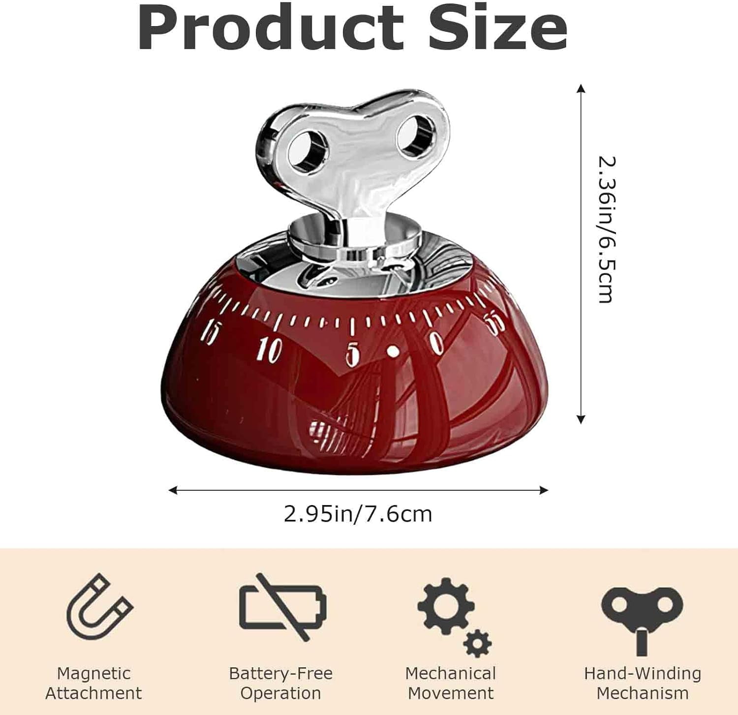 JUNCHI-60-Minute Mechanical Timer with Loud Alarm & Strong Magnetic ...