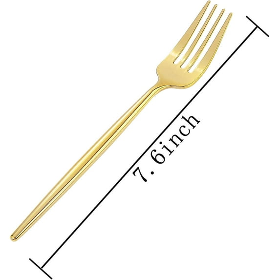 JUNCHI-60Pcs Gold Plastic Forks - Heavy Duty Plastic Forks Disposable ...