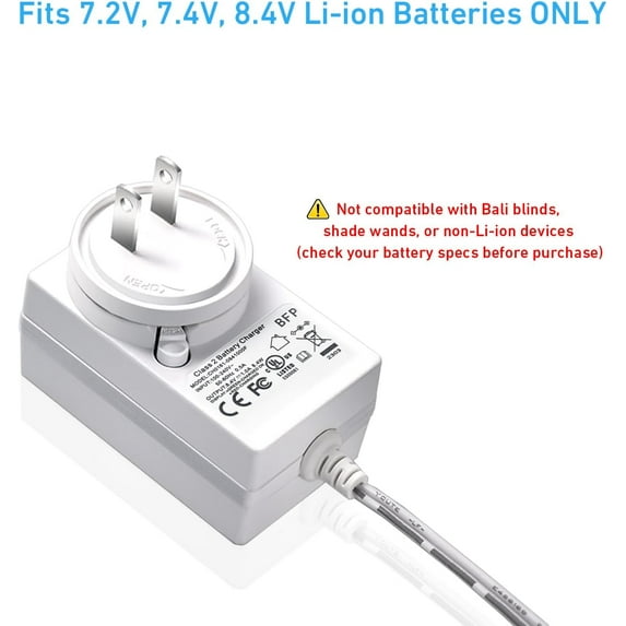 JUNCHI-8.4V 1A Li-ion Battery Charger Power Adapter for 7.2V,7.4V 8.4V ...