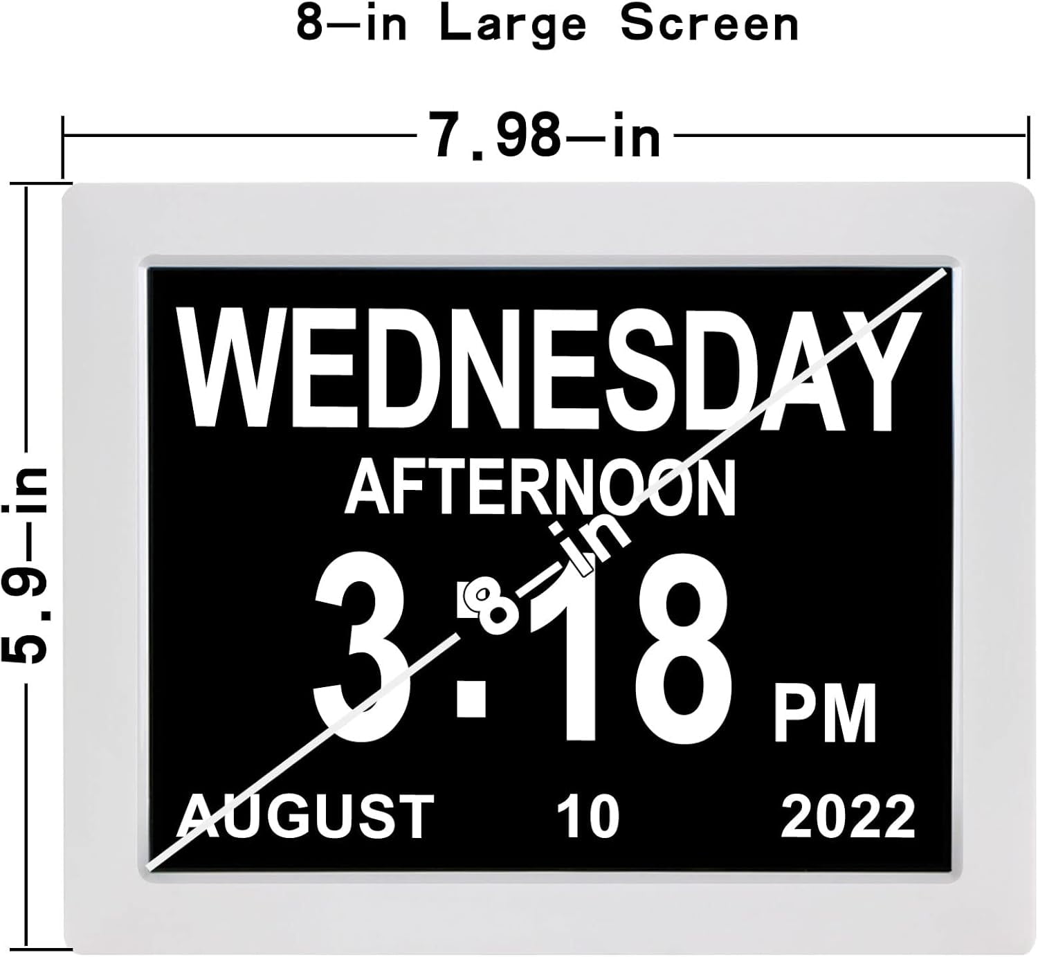 JUNCHI-8 Alarm Options + Auto Dimming Digital Calendar Clock Date and ...