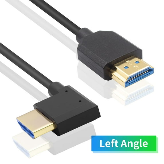 JUNCHI-8K 90 Degree HDMI Cable 1FT, 48Gbps Left Angle Short HDMI 2.1 ...