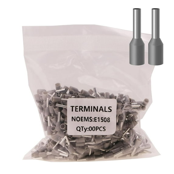 JUNCHI-AWG16 Wire Ferrules Terminal Grey, 500pcs AWG16/1.5mm² Wire ...