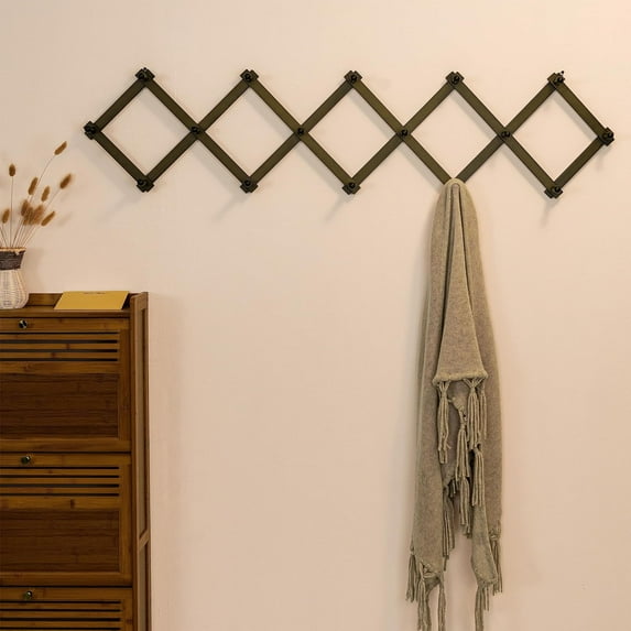 JUNCHI-Accordion Wall Hanger with 16 Hooks, Modern Expandable Coat Rack ...