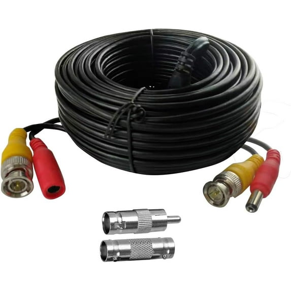 JUNCHI-BNC Cable 100FT Video Power Extension Cable CCTV Camera Wire ...