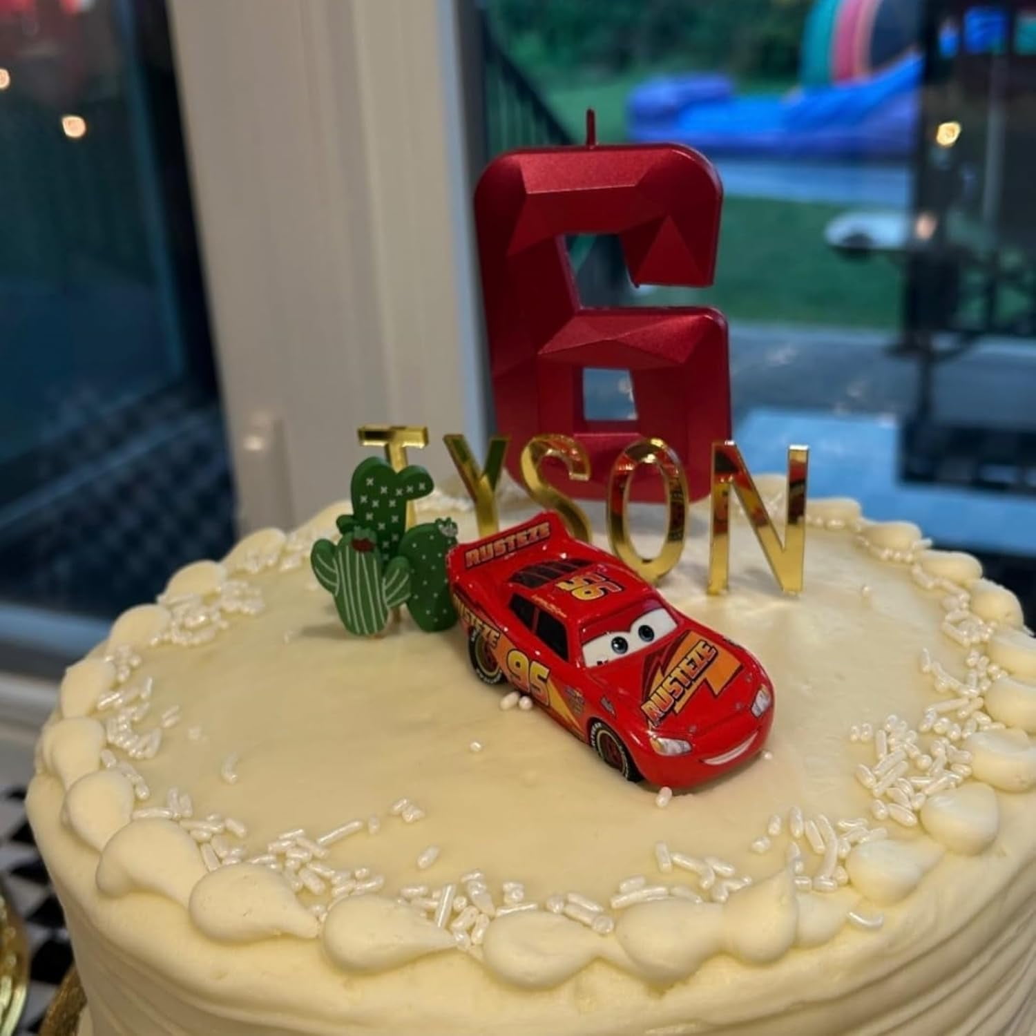 JUNCHI-Birthday Candles Big Numbers 3D Red 3.7 inch Party Cake Topper 1 ...