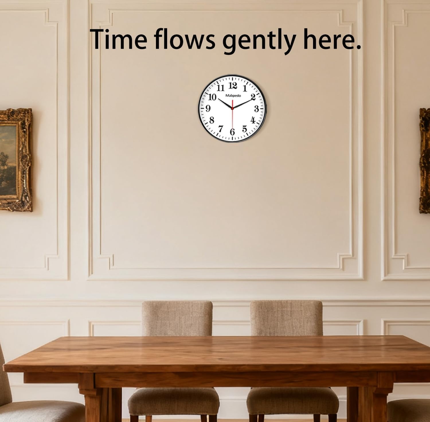 JUNCHI-Black Wall Clock, 10 Inch Wall Clocks Battery Operated, Large ...