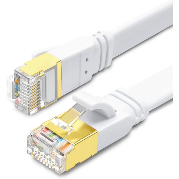 JUNCHI-CAT 8 Ethernet Cable 25 ft, High Speed 40Gbps 2000MHz Flat Heavy ...