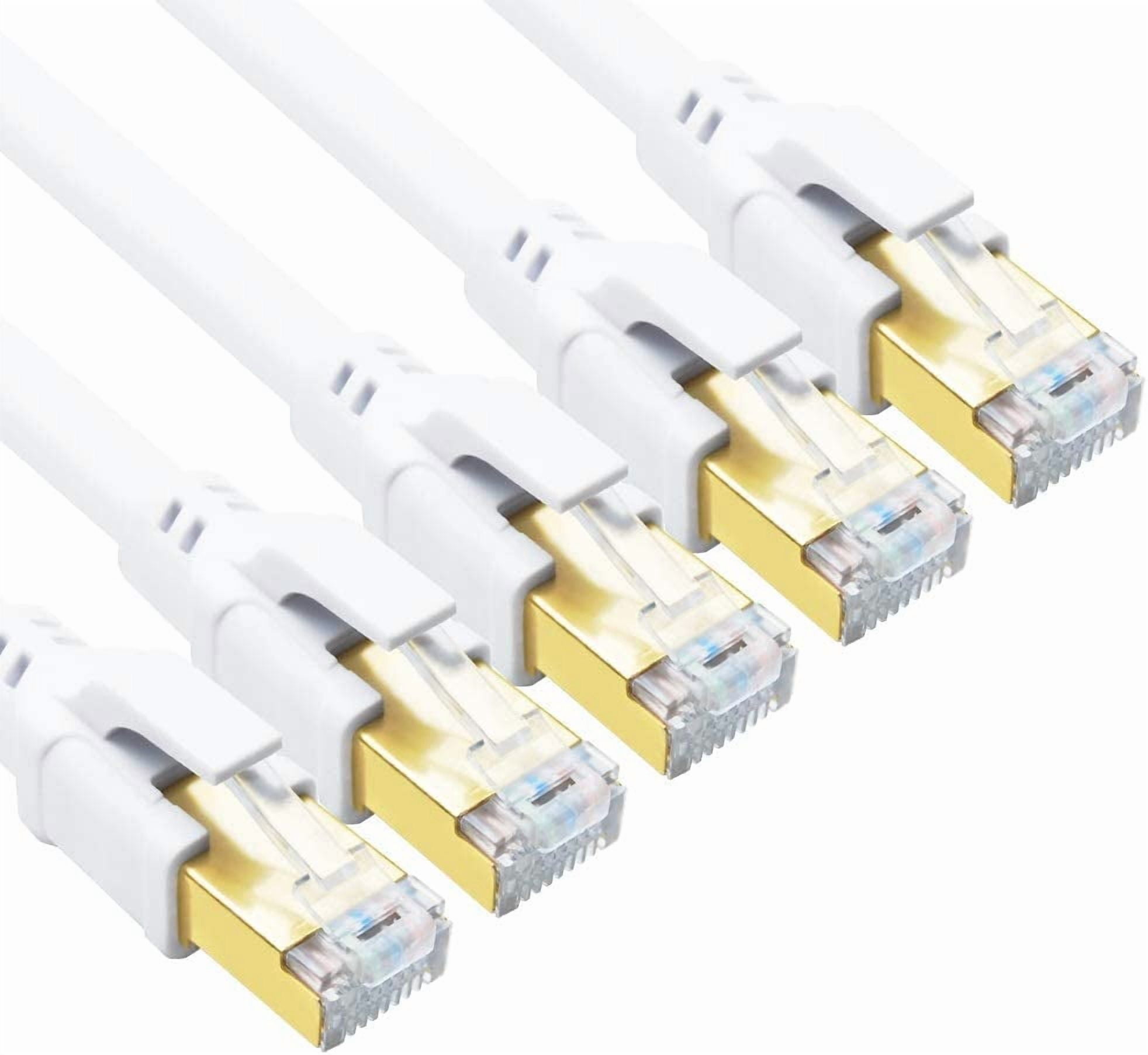 JUNCHI-CAT 8 Ethernet Cable, 3ft (5 Pack) Ultra High Speed 40Gbps ...