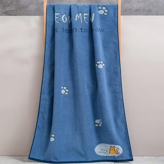 JUNCHI-Cat Bath Towel 60x30 Inches, 100% Ring-Spun Cotton, Pink and ...