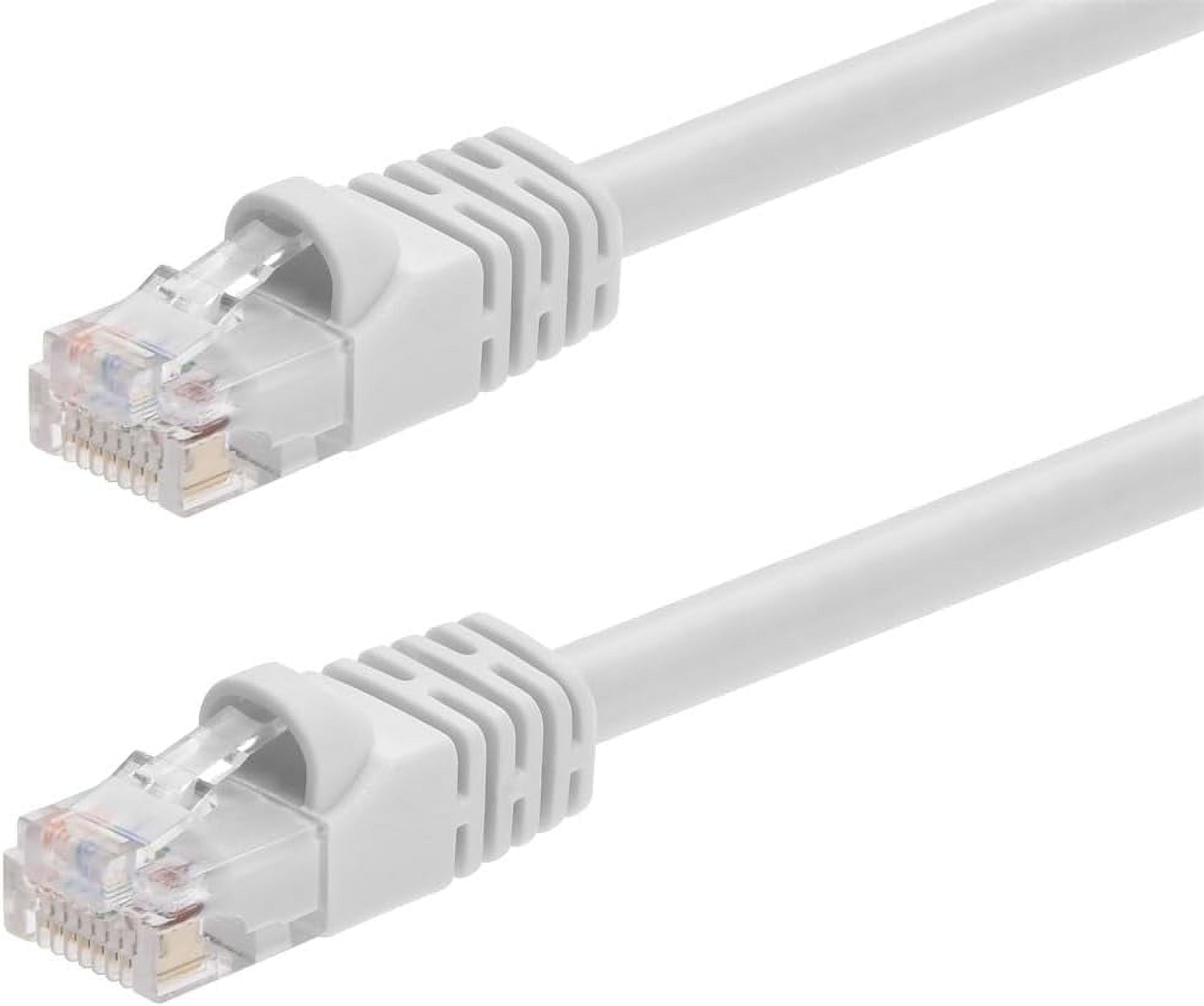 JUNCHI-Cat5e 10ft White Patch Cable UTP 24AWG 350MHz Pure Bare Copper Snagless RJ45 Fullboot ...