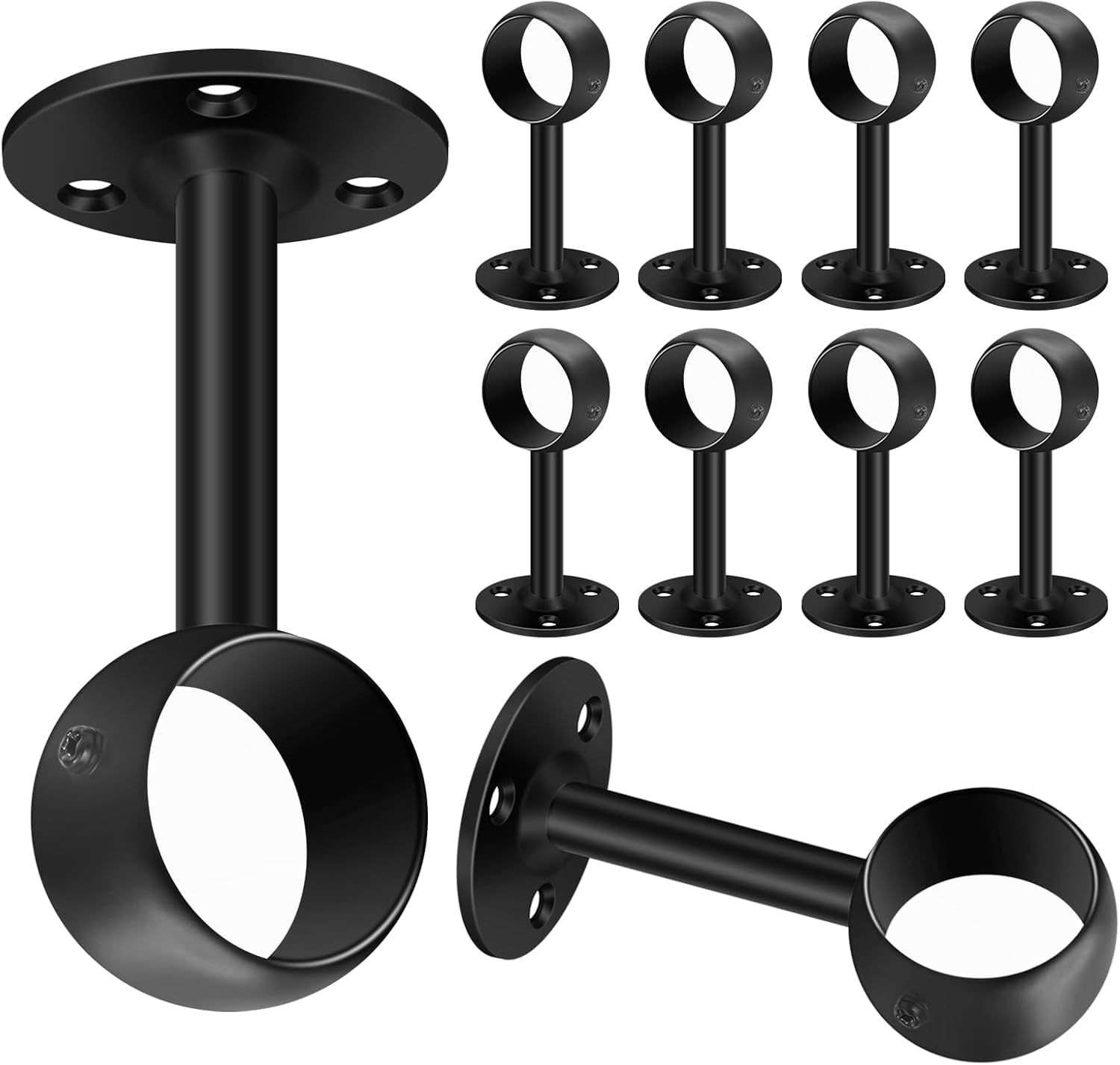 JUNCHI-Ceiling Curtain Rod Brackets, Heavy Duty Curtain Rod Holders ...