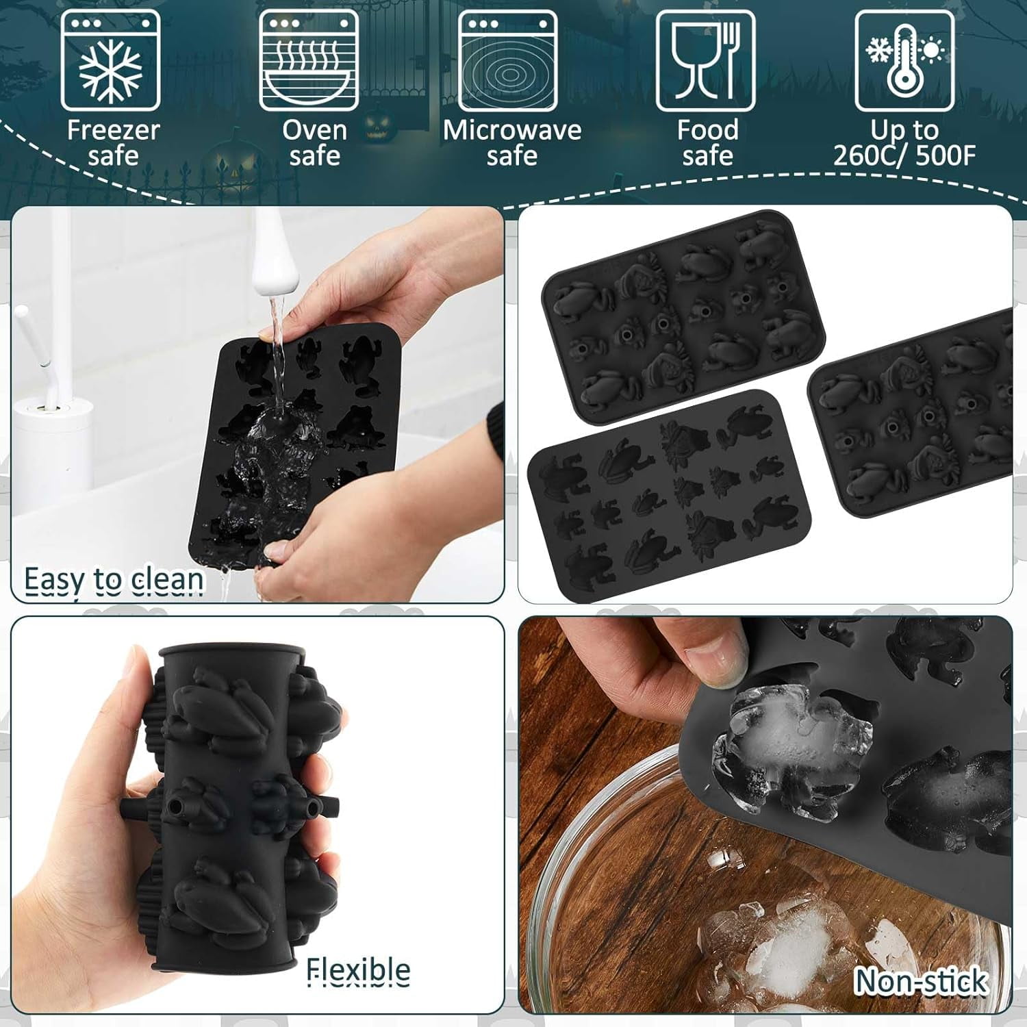 JUNCHI-Chocolate Frog Molds Christmas Frog Silicone Mold Passover Candy ...