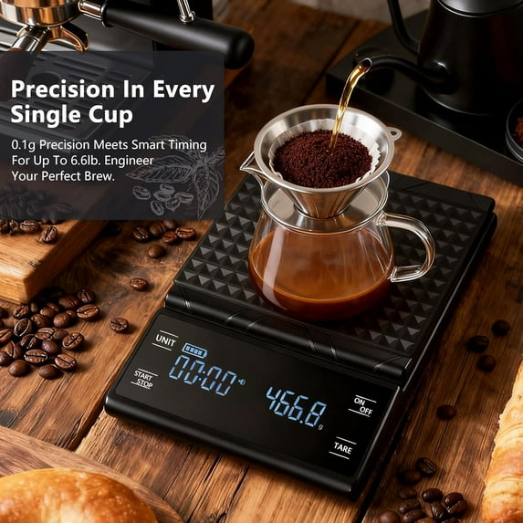JUNCHI-Coffee Scale High Precision 3kg/0.1g Coffee Scale with Timer ...