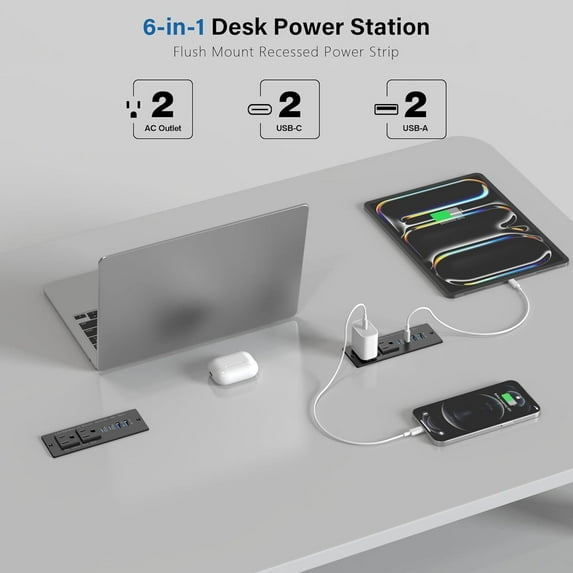 JUNCHI-Conference Recessed Power Strip USB C Fast Charging,Furniture ...
