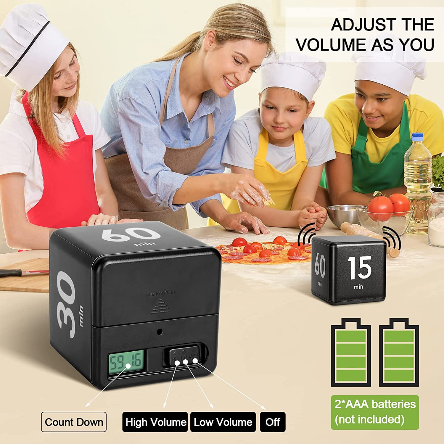 JUNCHI-Cube Timer, Gravity Sensor Flip Timer for ADHD Productivity ...
