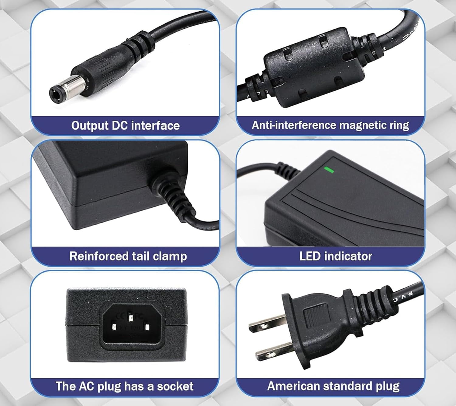 JUNCHI-DC 48V 2A 48W Power Supply Adapter Transformer Switch AC 110V ...