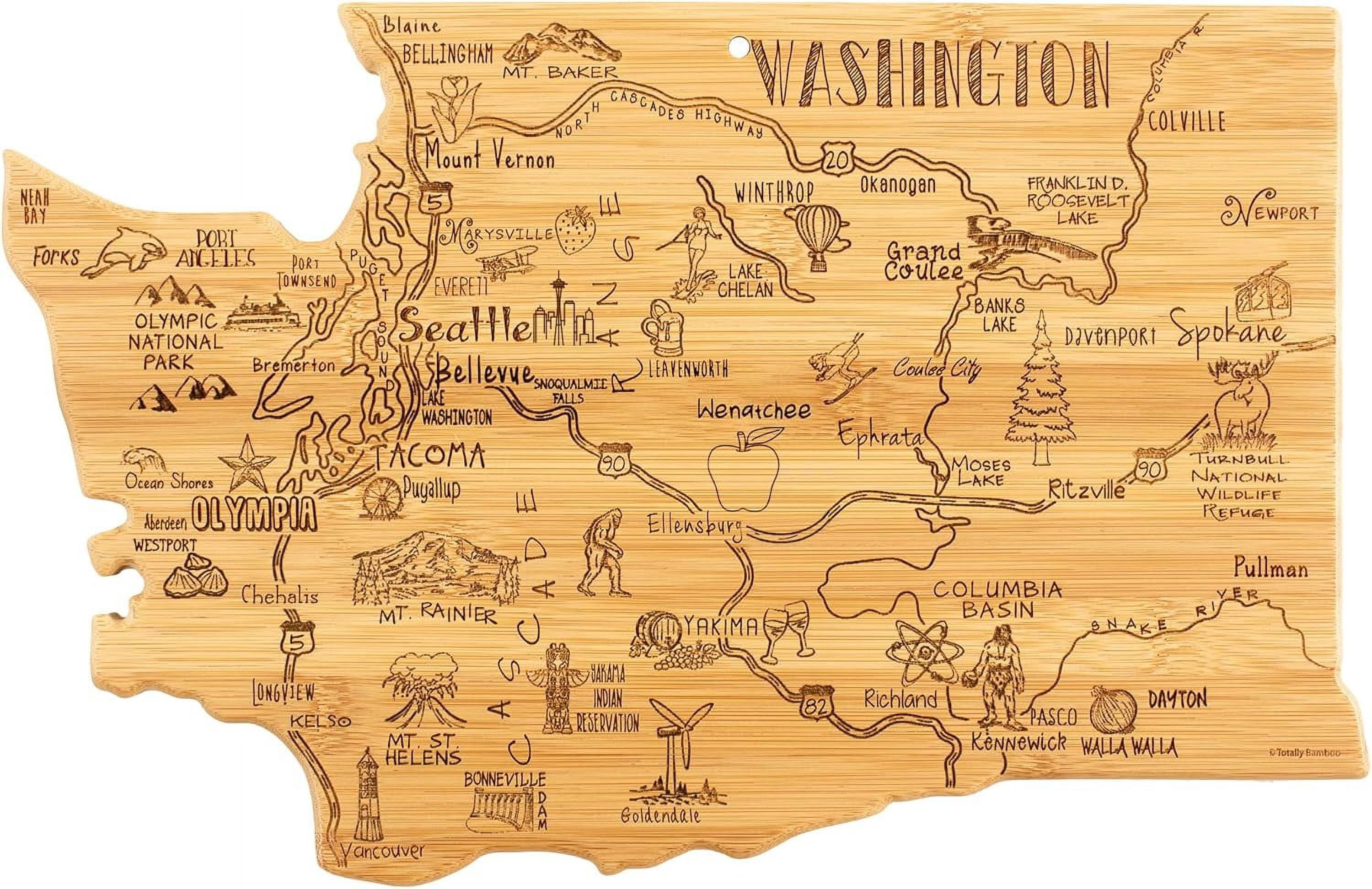 JUNCHI-Destination Washington State Shaped Cutting Board, Charcuterie ...