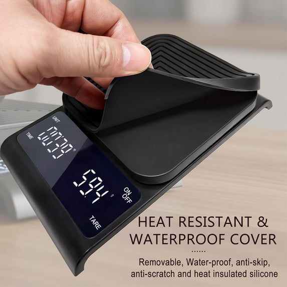 JUNCHI-Digital Coffee Scale with Timer, 0.1g Precision Kitchen Scale ...