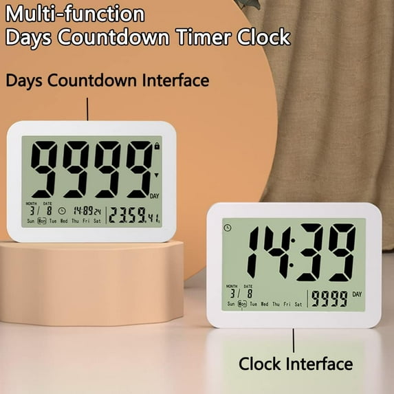 JUNCHI-Digital Countdown Days Timer Clock- 9999 Days Count Down Timer ...