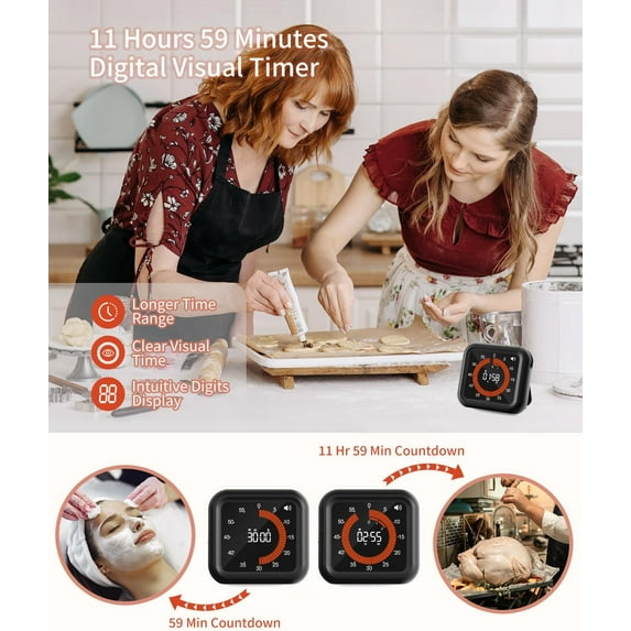 JUNCHI-Digital Visual Timer - Large Display Magnetic Countdown Timer ...