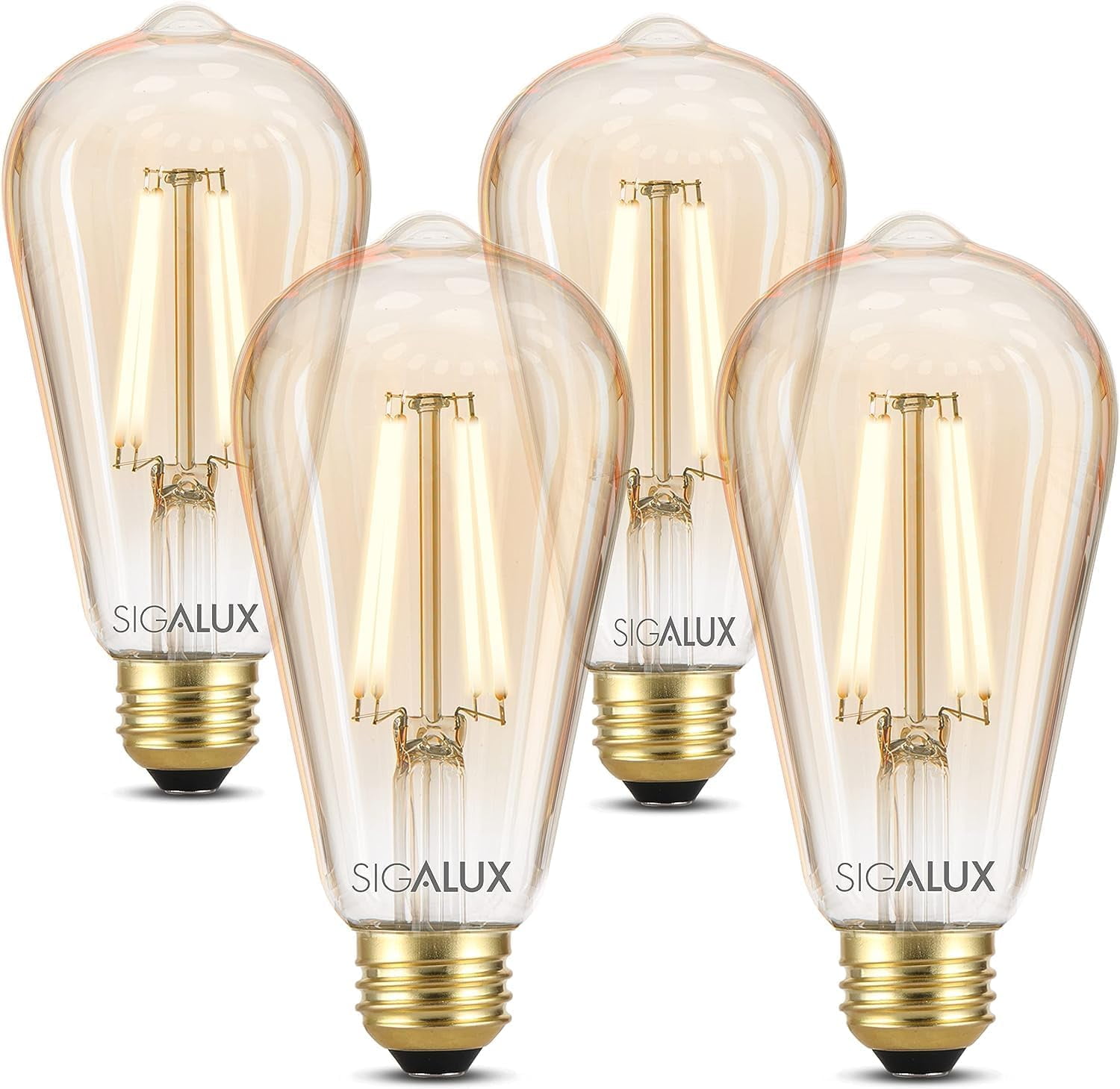 JUNCHI-Edison Bulbs, E26 LED Bulb 60 Watt Dimmable Vintage Light Bulbs ...
