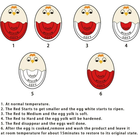 JUNCHI-Egg Timer Sensitive Hard & Soft Boiled Color Changing Indicator ...