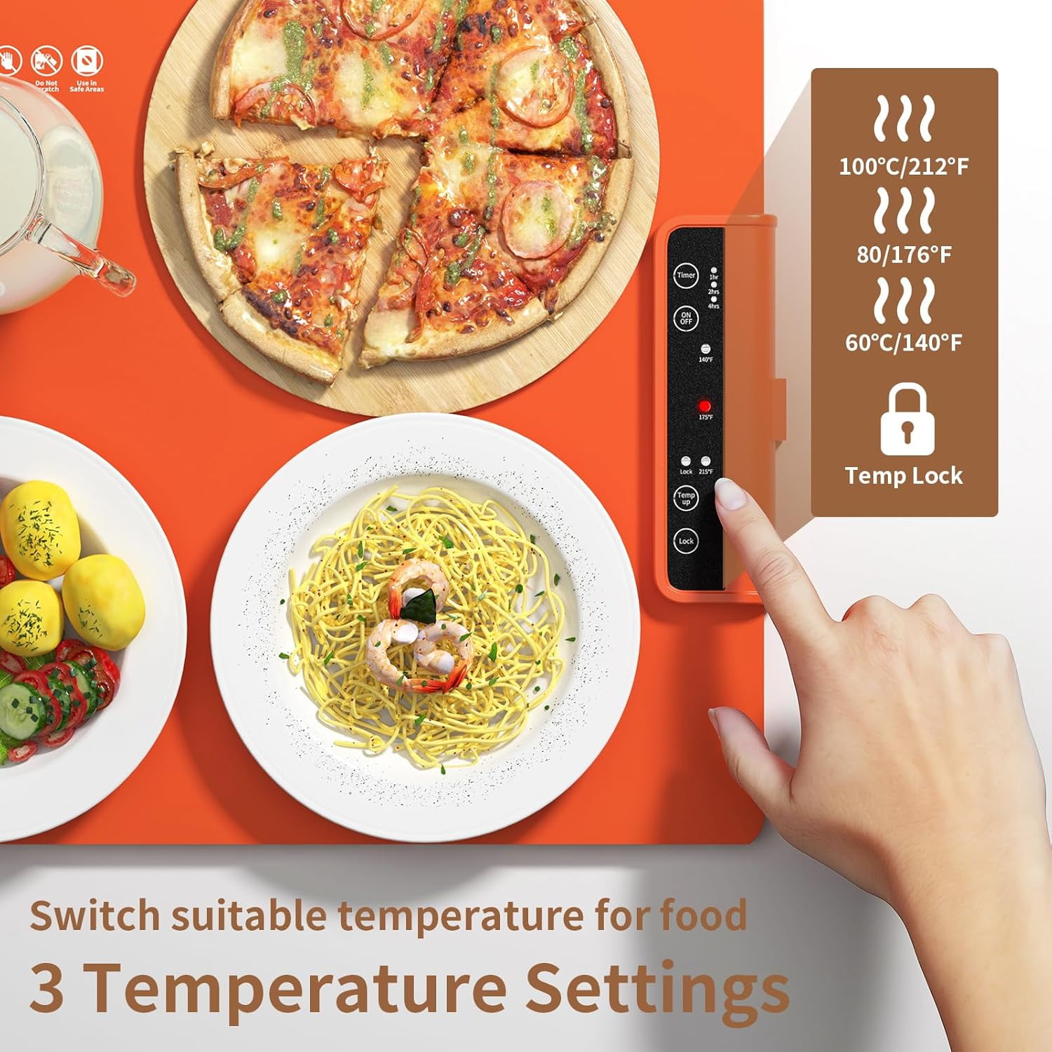JUNCHI-Electric Food Warming Mat: Silicone Food Warmer for Parties ...
