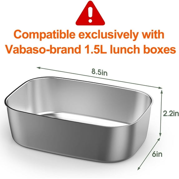 JUNCHI-Electric Lunch Box 304 Stainless Steel Inner Container, 1.5 ...