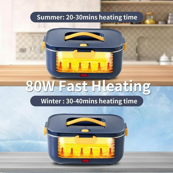 JUNCHI-Electric Lunch Box 80W/2L Detachable Stainless Steel Container ...
