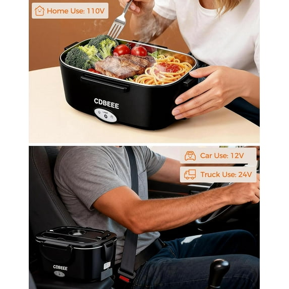 JUNCHI-Electric Lunch Box Food Heater - 80W Fast Heating, 1.5L Heated ...