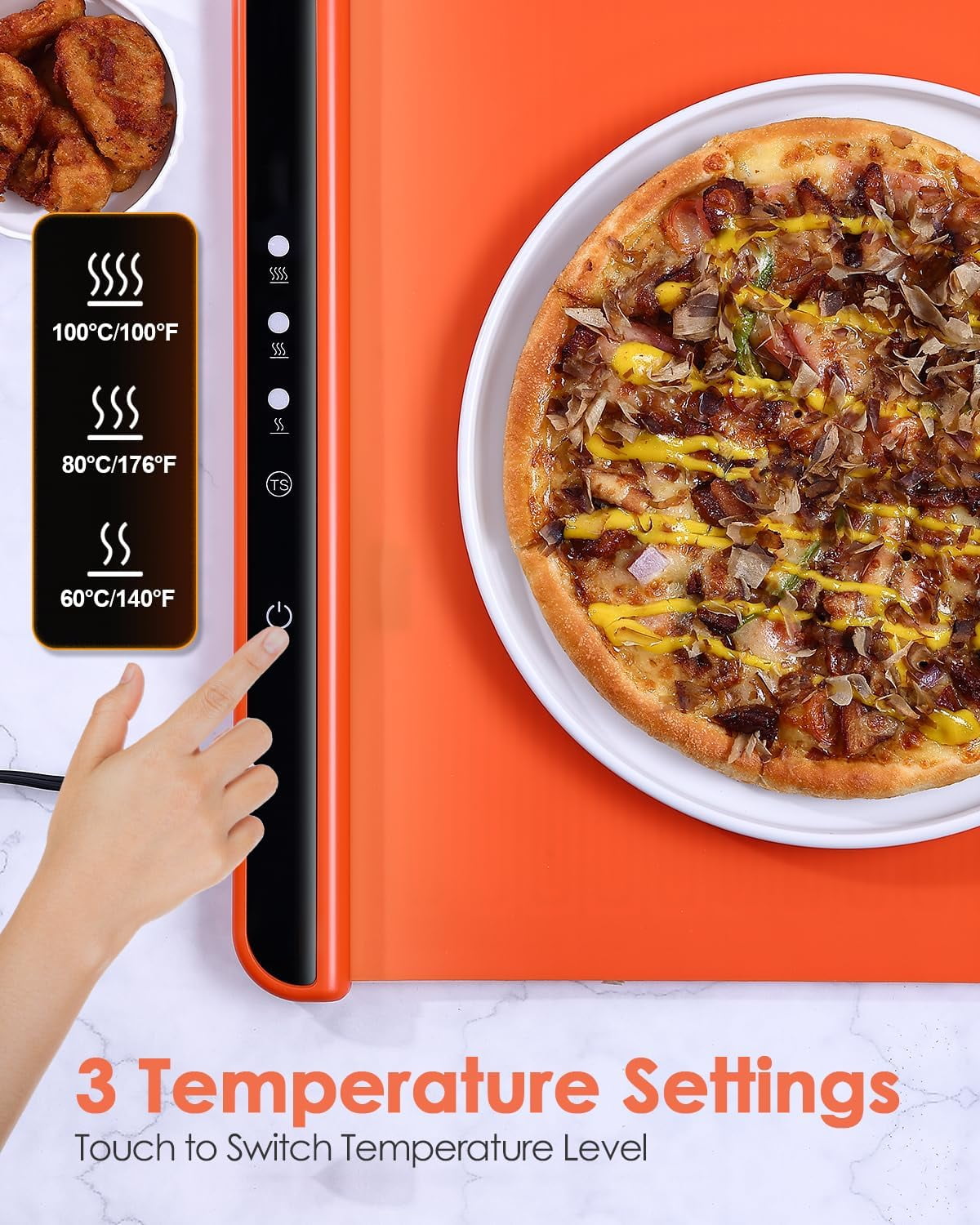 JUNCHI-Electric Warming Tray with Adjustable Temperature, Foldable ...