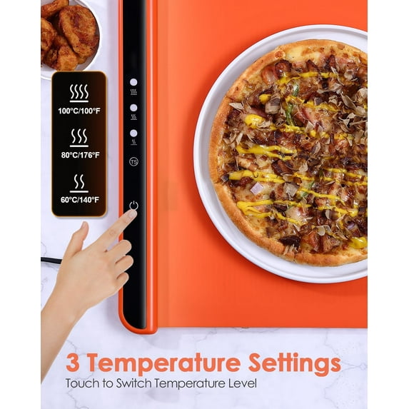 JUNCHI-Electric Warming Tray with Adjustable Temperature, Foldable ...