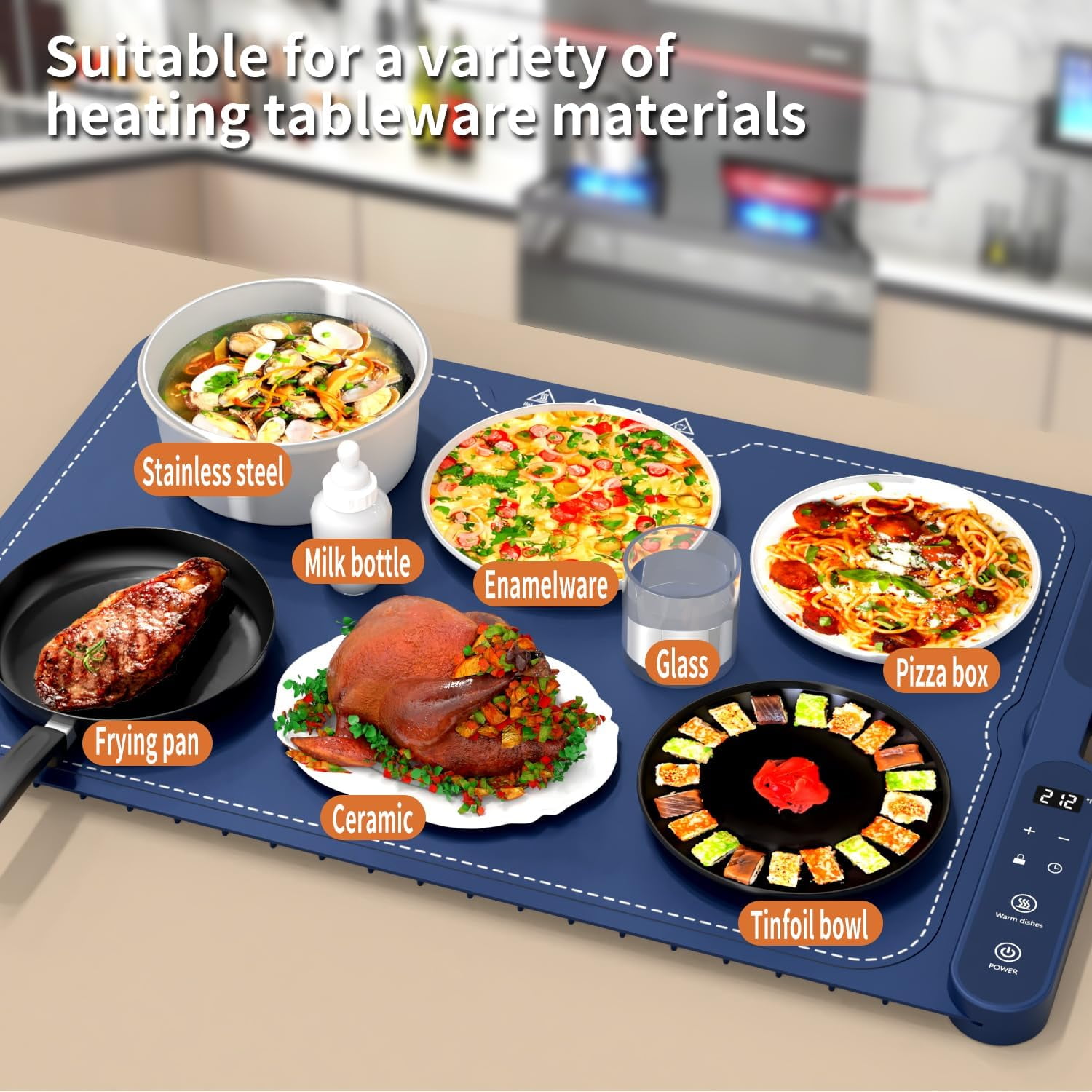 JUNCHI-Electric Warming Tray&Food Warming MatFast Full Surface Electric ...