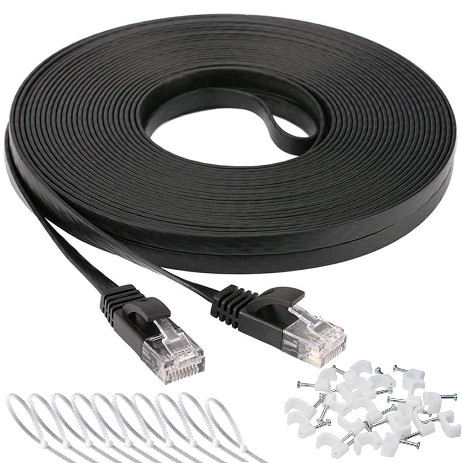 JUNCHI-Ethernet Cable 50 ft, Cat 6 LAN Cable Ethernet Cord, Slim Long ...
