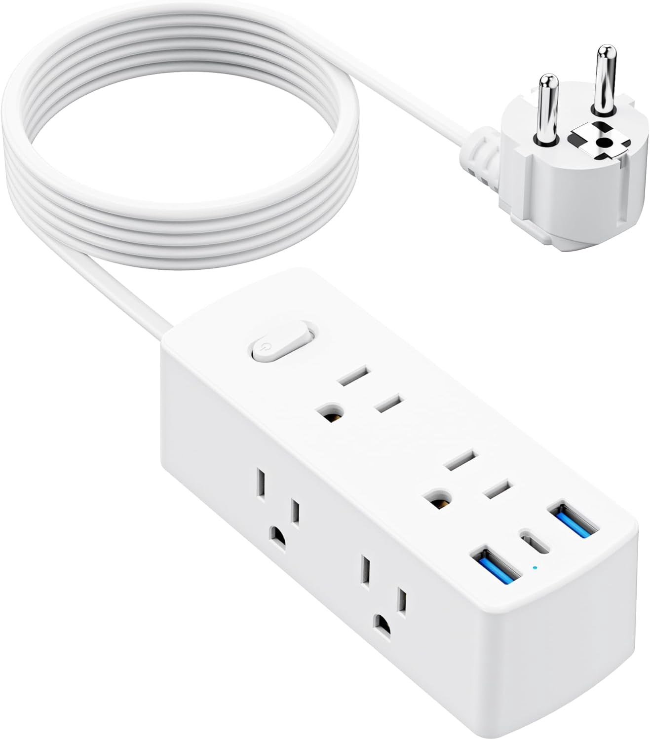 JUNCHI-European Travel Plug Adapter, Olcorife US to Europe Type E/F ...