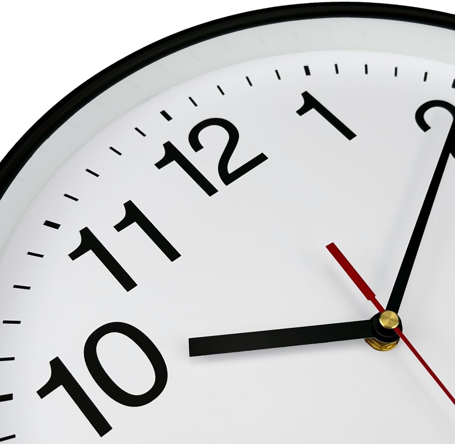 JUNCHI-Extra Large Wall Clock - 16" Non Ticking Silent Quartz Black ...