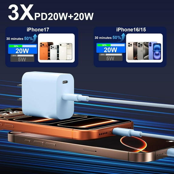 JUNCHI-Fast Charger for 15 16 17 Pro Max, 10FT Nylon Braided USB C to C ...