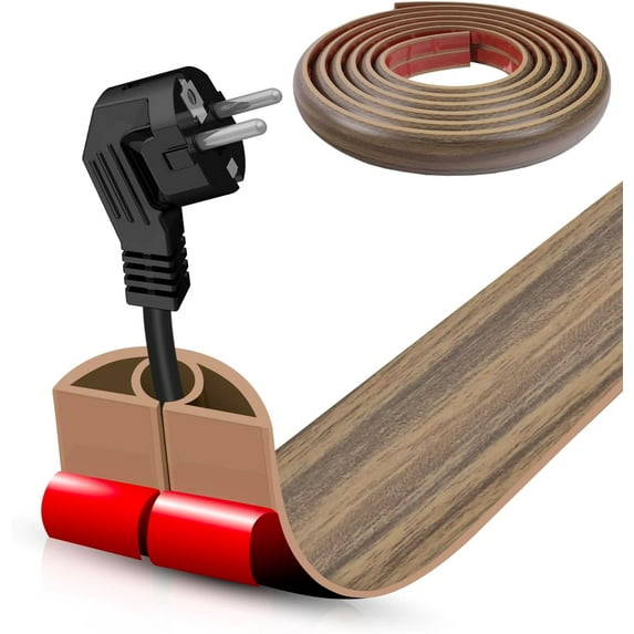 JUNCHI-Floor Cord Cover Self Adhesive Cord Hider,10FT Cable Management ...