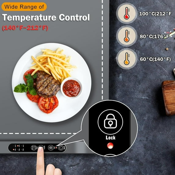 JUNCHI-Food Warming Mat - Portable Party Buffet Electric Warming Tray ...