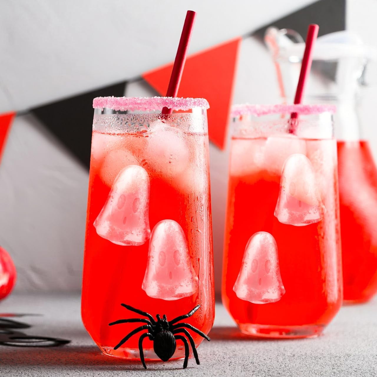 JUNCHI-Ghost Molds Silicone Halloween Ice Mold 4pcs 3.93in Cube Stamp ...