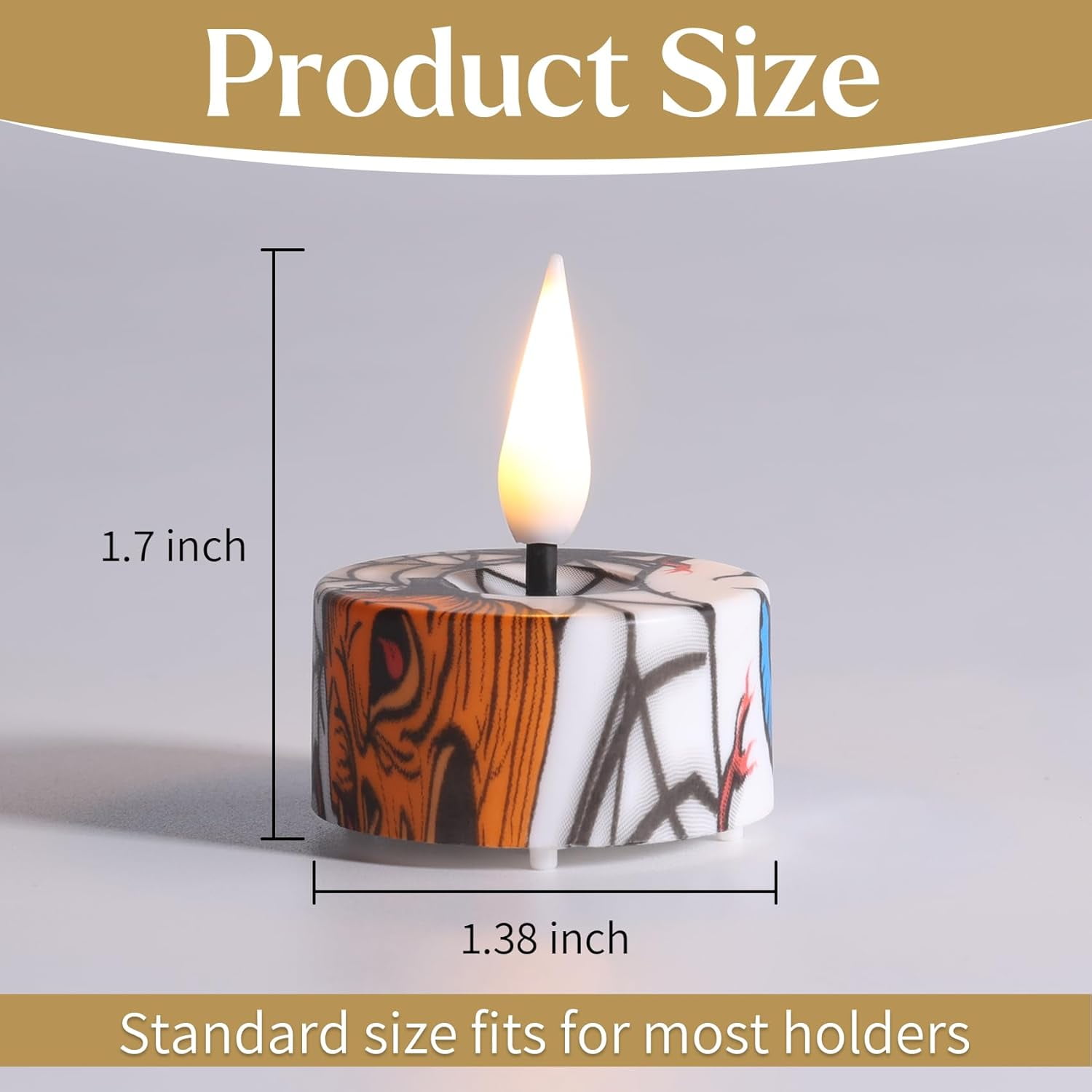 JUNCHI-Halloween Flameless Tealights with Remote, Spooky Spider Pumpkin ...